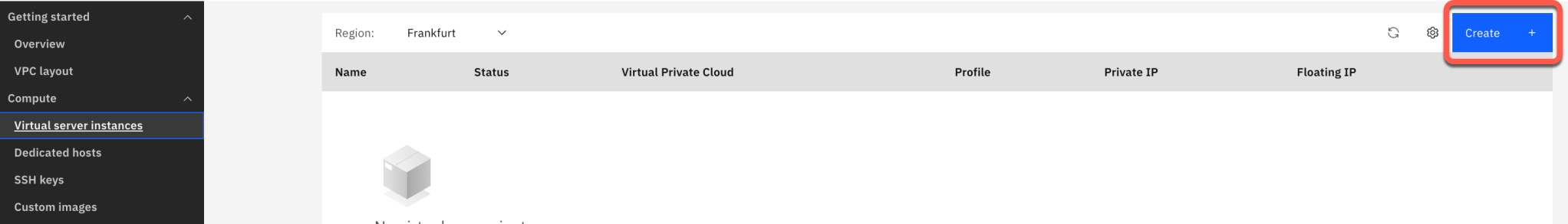How to create a single virtual server instance (VSI) in a virtual ...